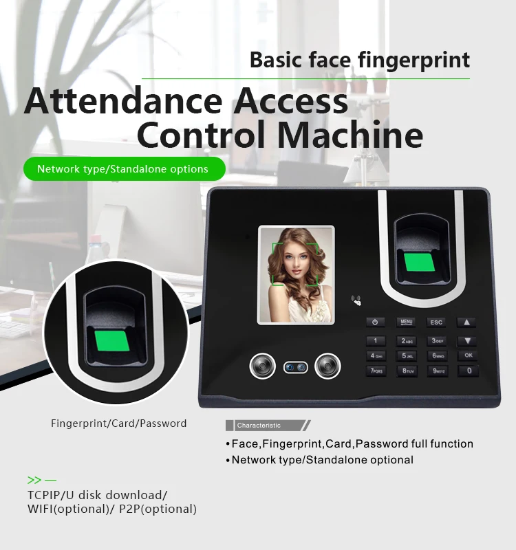 Ebkn Time Attendance Clock Biometric Facial Recognition Attendance System Employee Office Device ...