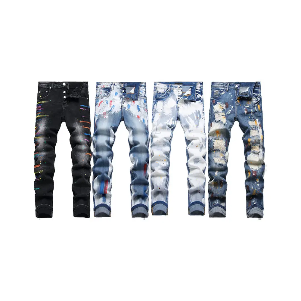 Shop Our Purple Stacked Ripped Jeans for Men - Fashion & Comfort