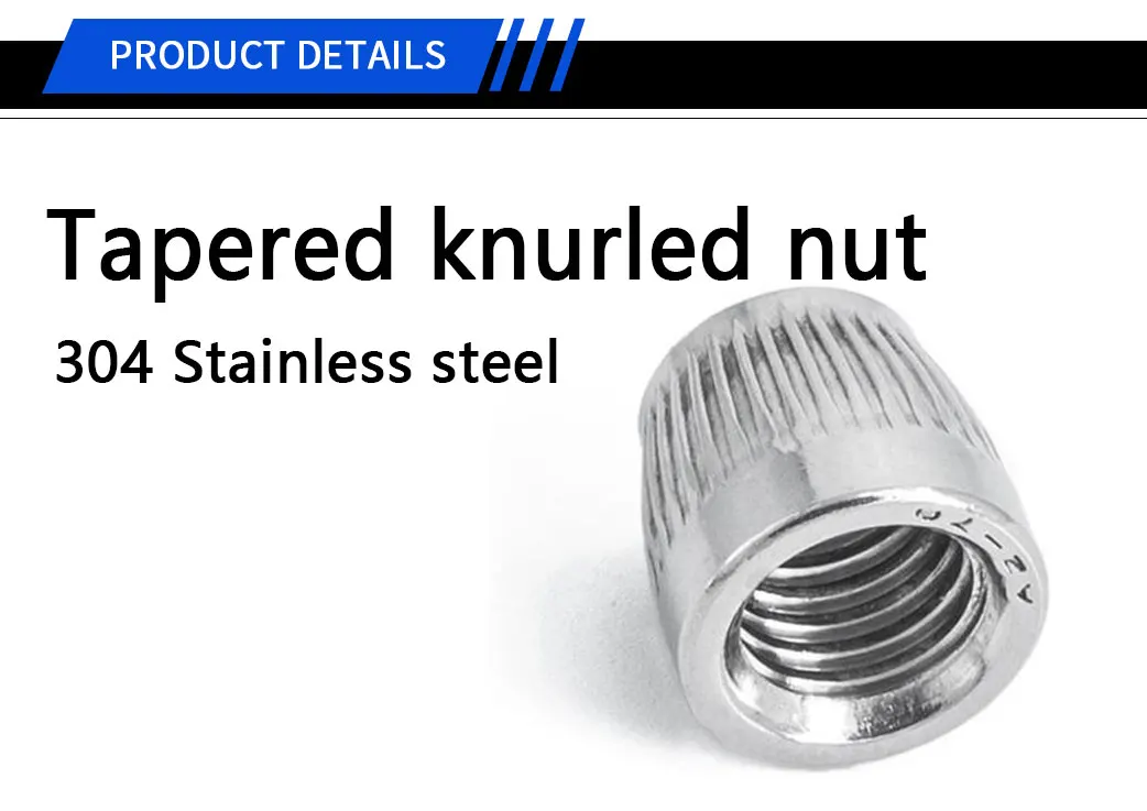 Stainless Steel Wheel Acorn Conical Tapered Knurl Cone Lock Nut - Buy ...