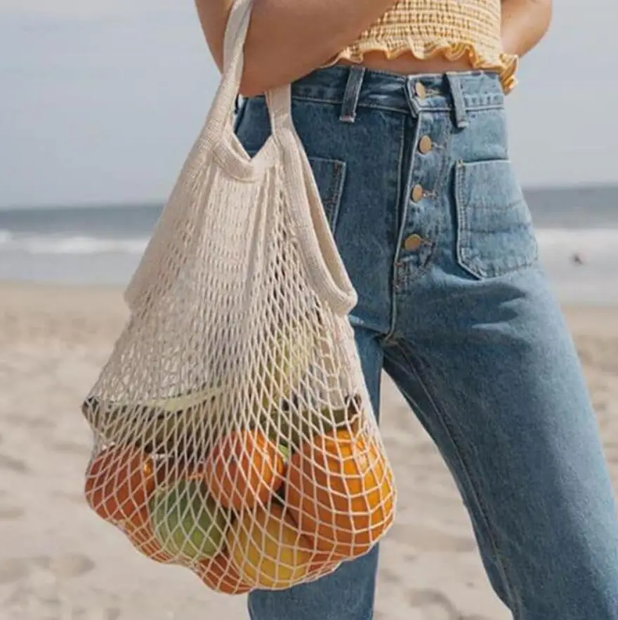 Reusable Produce Mesh Bags Net Bag For Grocery Wholesale Fruit Net Bag ...