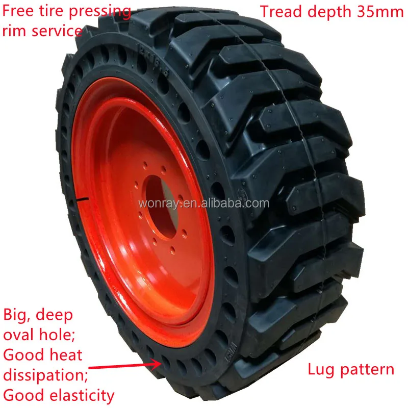 Solid Resilient 8.25 x15 Forklift Tires with Rim - Durable 3-Layer ...