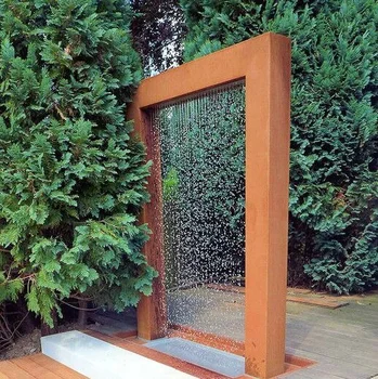 Modern Large Outdoor Garden Metal Rectangle Water Feature Corten Steel ...