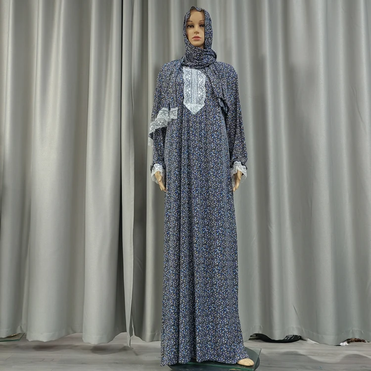 One Piece Muslim Women Prayer Dress Islamic Hijab Khimar Jilbab Hand ...