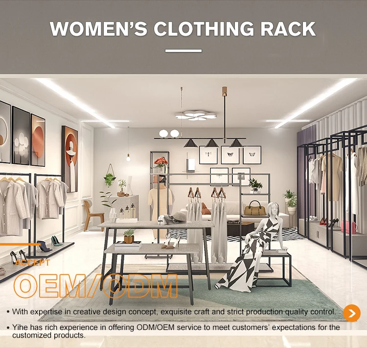 Fashion Garment Shops Stands Clothes Rack Metal Veneered Melamine ...