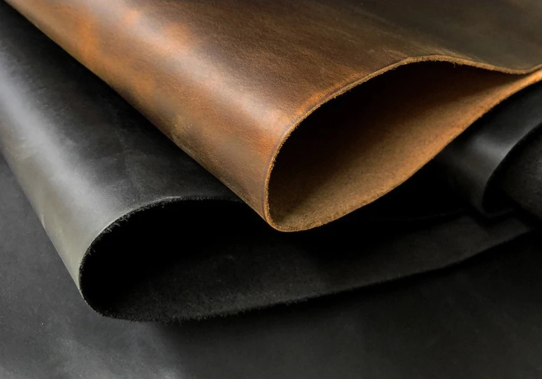 100% Pure Upholstery Leather - Crazy Horse, Brown Real Leather