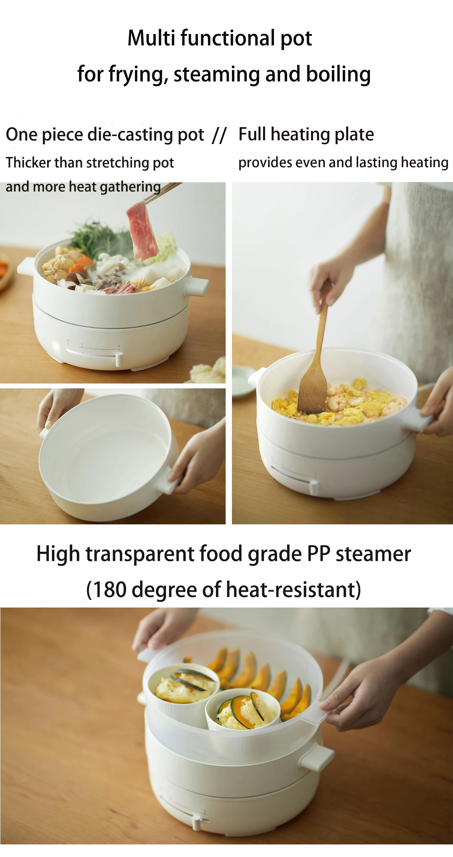 Multifunctional Electric Cooking Pot - 2.5L Hotpot Barbecue