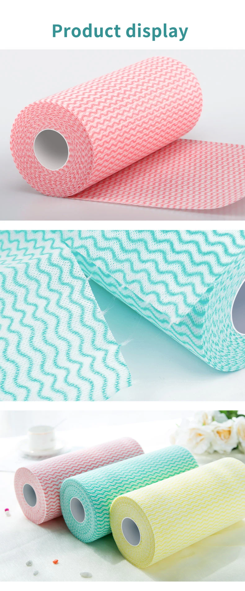 Manufacture Eco-friendly Spunlace Nonwoven Cleaning Cloth for Wet ...