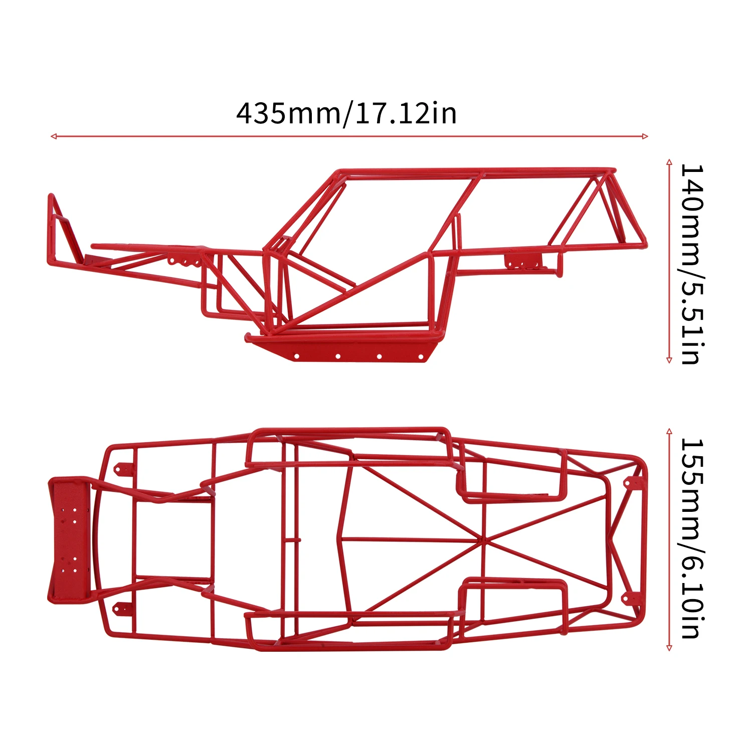 Axial Wraith Roll Cage Drawing
