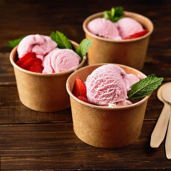 Custom Printed Personal Logo Disposable Cups Paper Cups For Ice Cream ...