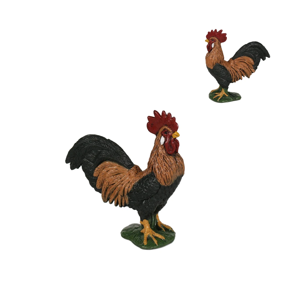 Mini Realistic PVC Solid Domestic Animal Model Plastic Rooster Toy
