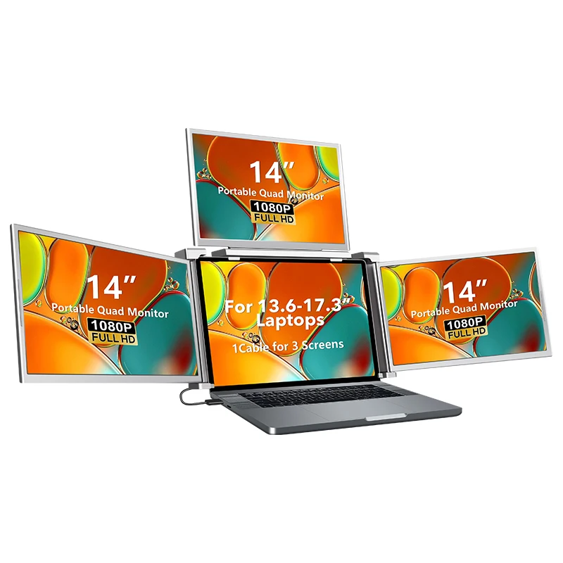 Laptop Extended Screen USB C Plug and Play Triple Screen Laptop FHD IPS ...