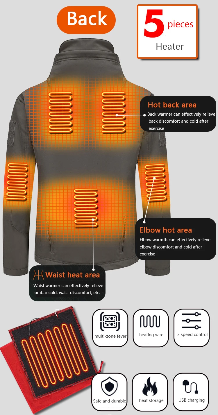 Ejoy Smart Heating Hooded Warm Jacket - Ideal for Outdoor Sports