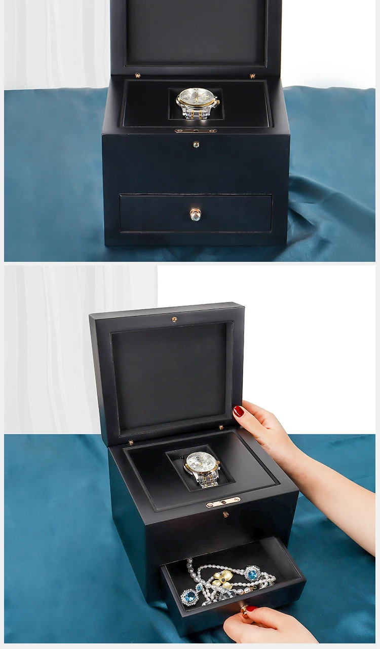 Sundo High-end Custom Logo Matte Watch Organiser Box Black Box Card ...