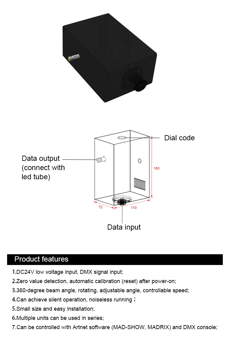 Programmable Rotating LED Tube - Ideal for Nightclub DMX Control