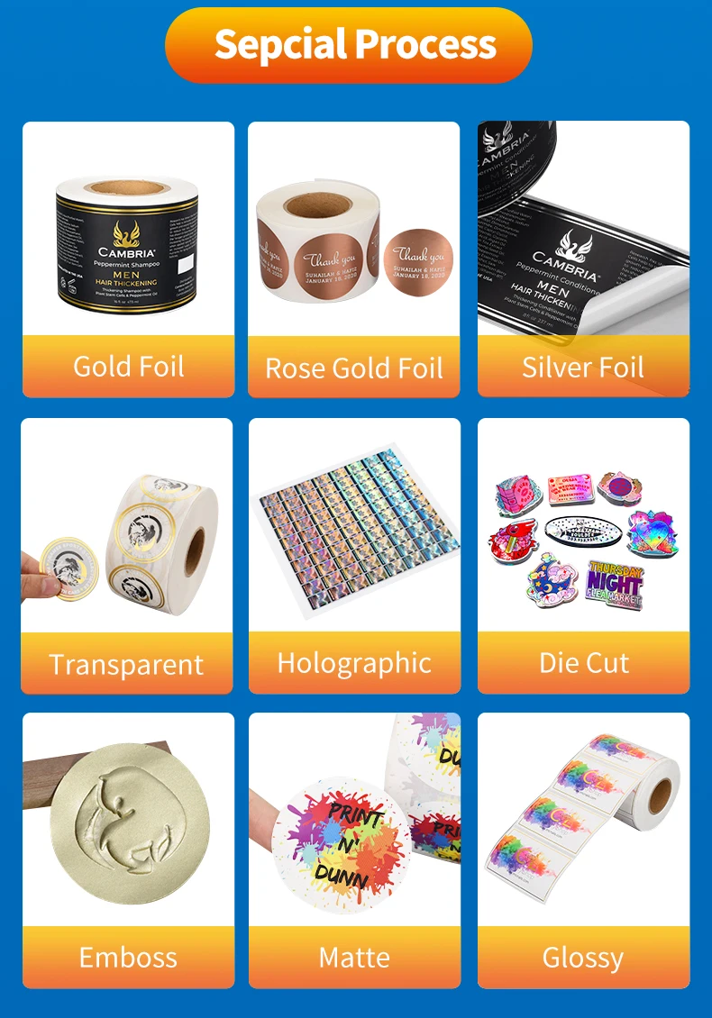 Custom Business logo Round clear Self Adhesive Waterproof Labels Roll ...