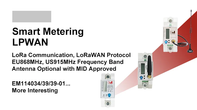 220v Lora Rs485 Built-in Relay Remote Control Single Phase Lorawan Electricity Meter