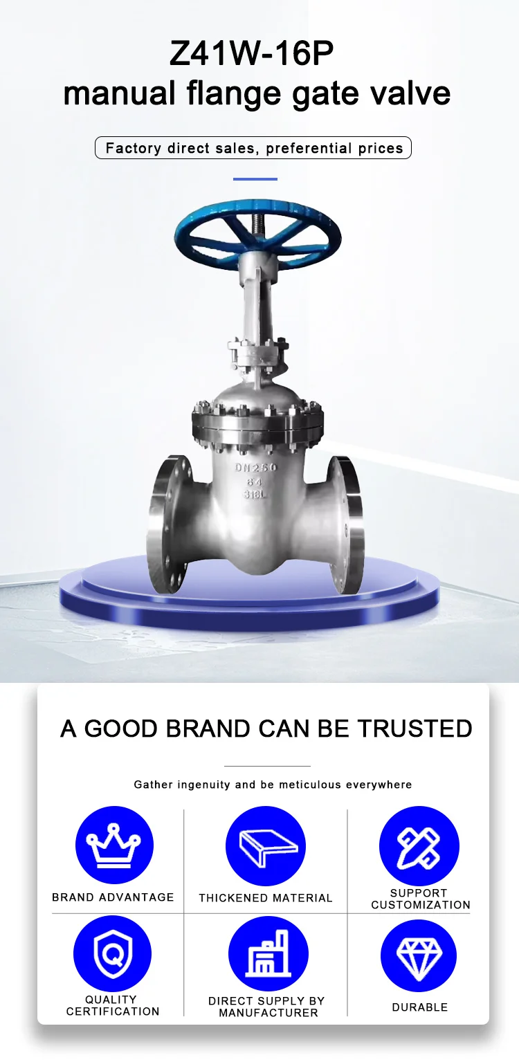 High Quality Z41W-16P Manual Flange Gate Valve High Temperature Steam Gate Valve Stainless Steel ...