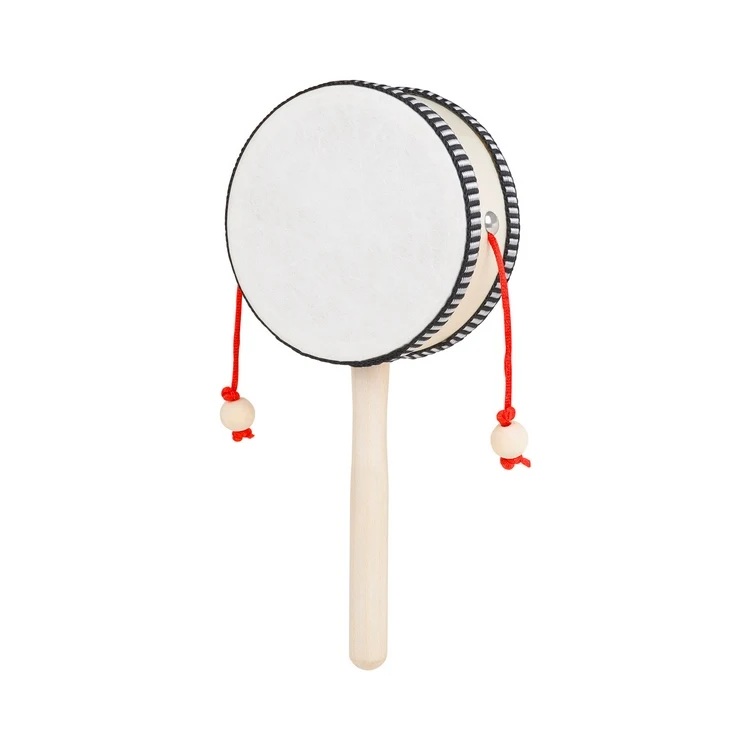 4-inch Rattle-drum Wooden Shaking Rattle Spin Drum Hand Shaking Drum ...