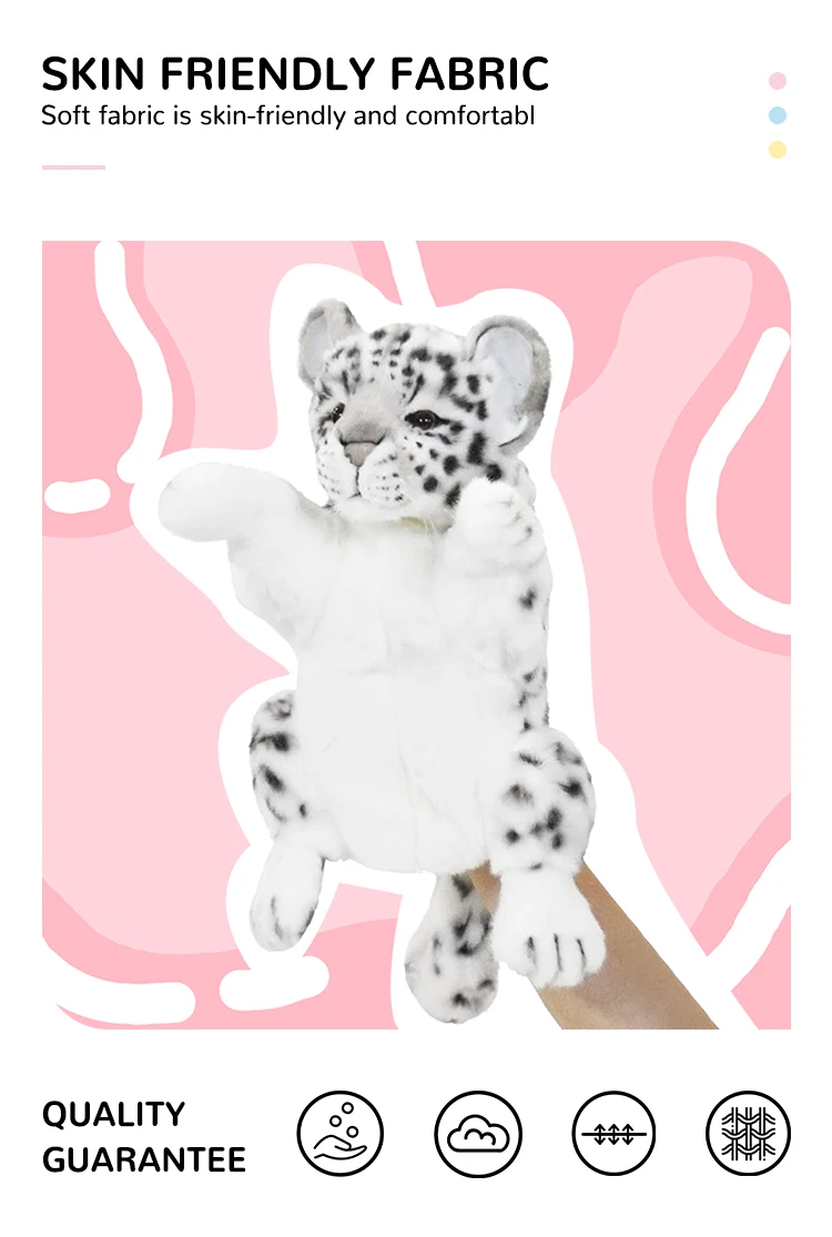 Factory Customized Cute Wild Leopard Hand Puppet Plush Hand Puppet For ...