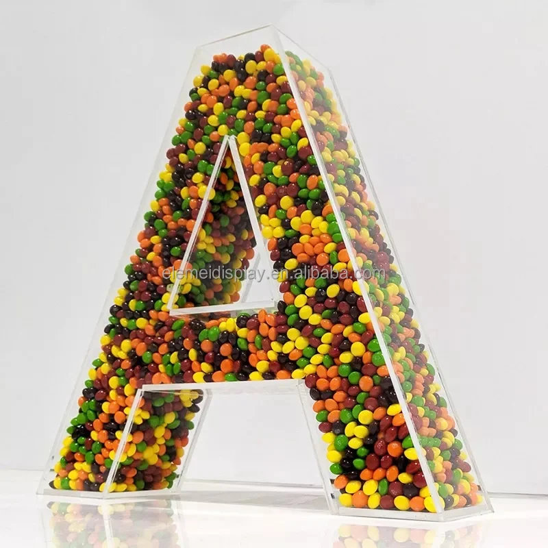 Acrylic Fillable Letters - Clear Wedding Candy Dispensers
