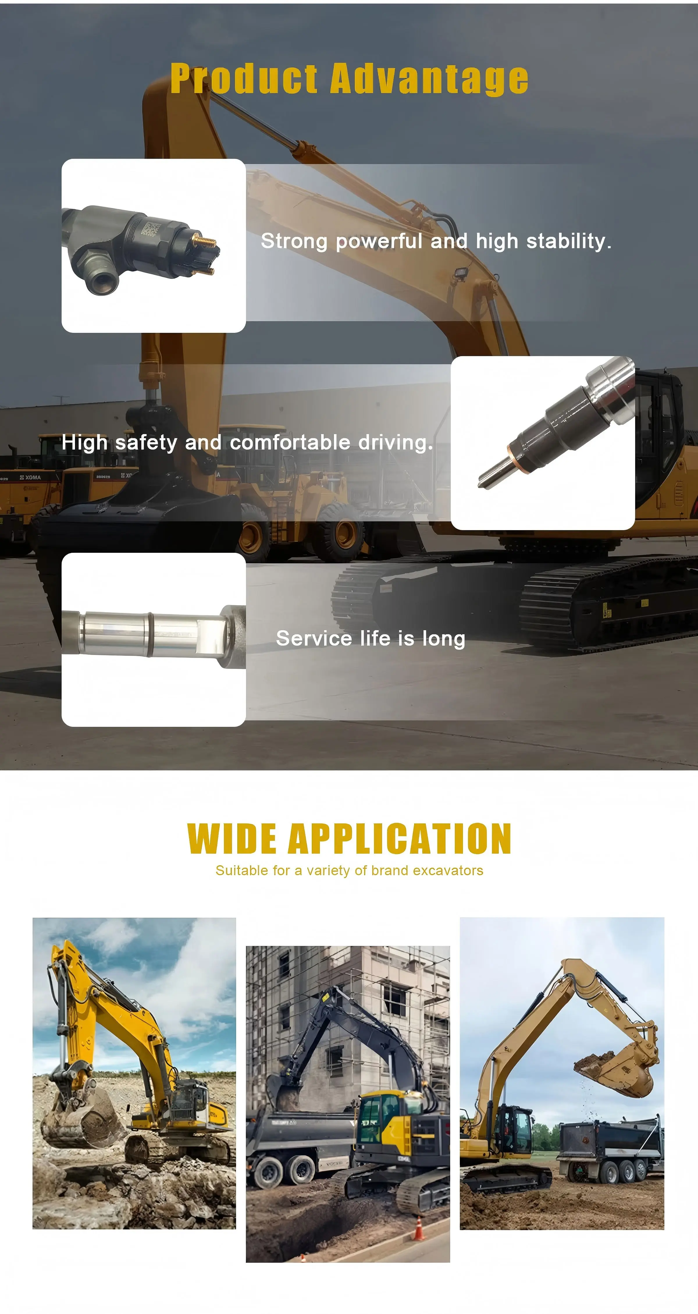 قطع غيار الحفارات 0445110478 حاقن ديزل عالي الضغط مشترك 0445110479 ...