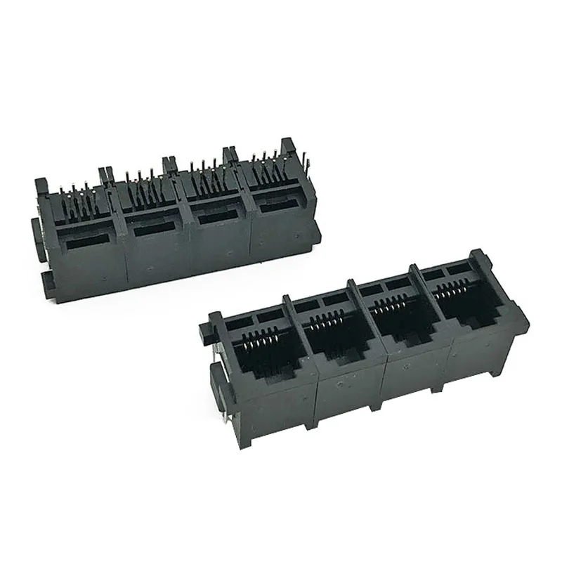 5225 Vertical Rj25 Pcb Jack 1x4 Ports Dip Soldering Pin 1.02mm Spacing Jack Length 50.18mm Top ...