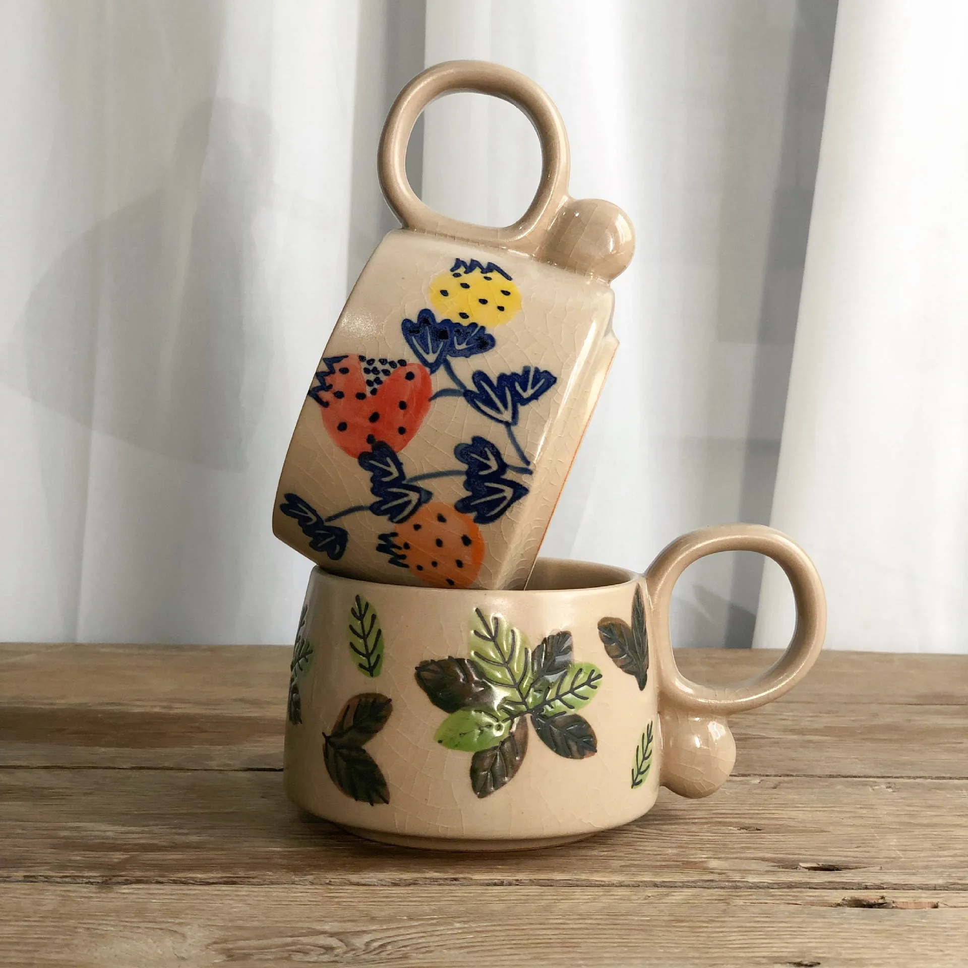Wholesale Newest Vintage Ice Crack Ceramic Latte Mug Retro Stoneware ...