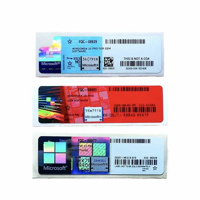 Win 10 Pro Sticker Win 11 Pro Sticker 100% Online Activation License ...
