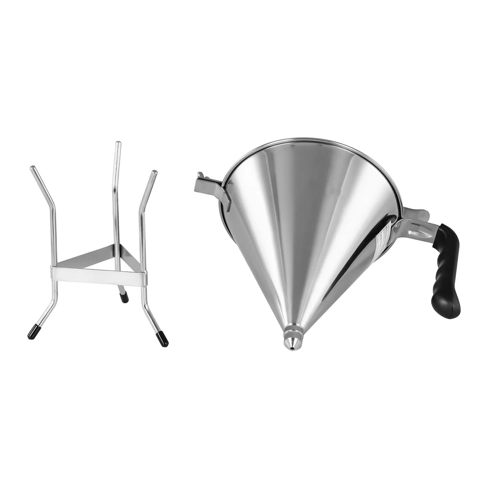 Piston Funnel - 3 Filling Tips - Ergonomic Handle - Stainless Steel - 1 ...