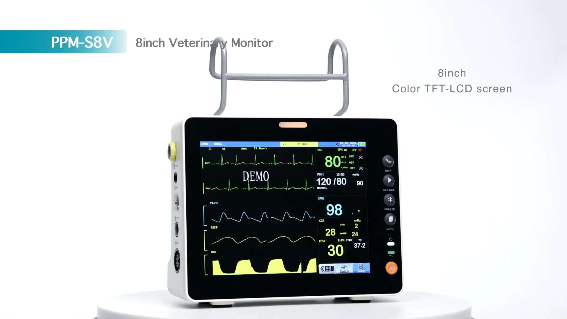 Lexison Ppm-s8v Professional Veterinary Monitor With Capnograph Etco2 ...
