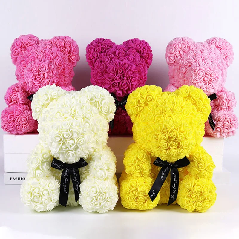 Uo Valentines Day Gift Large 25cm 40cm Big Rose Bears With Box Gift Led ...