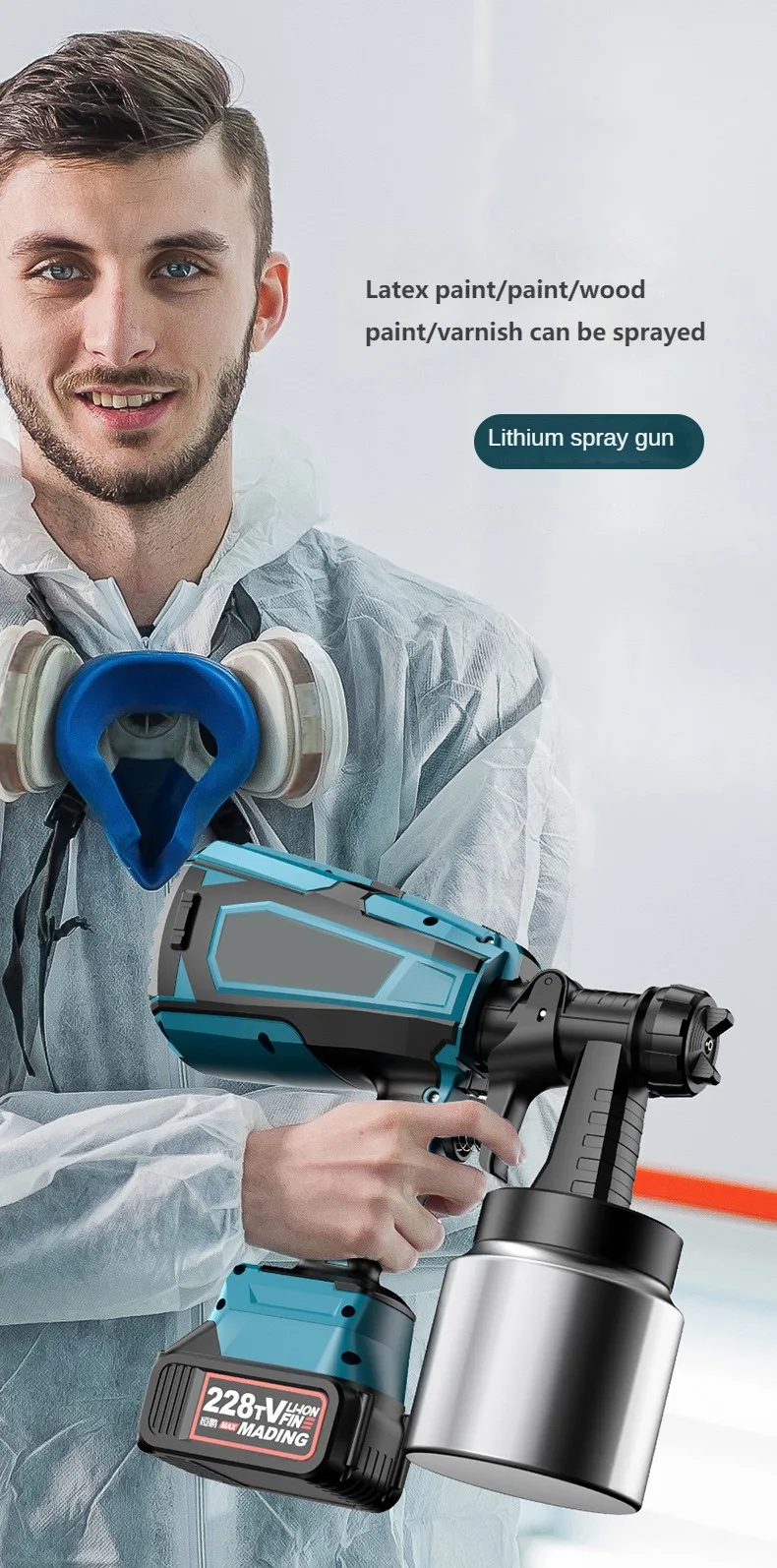 700w Electric Paint Sprayer 6 Copper Nozzles & 3 Spray Patterns Hvlp ...