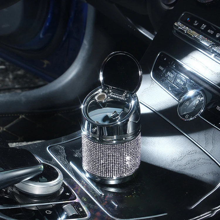 OEM Car Cigarette Ashtray Ash Bling Crystal Smokeless Stand Cylinder ...