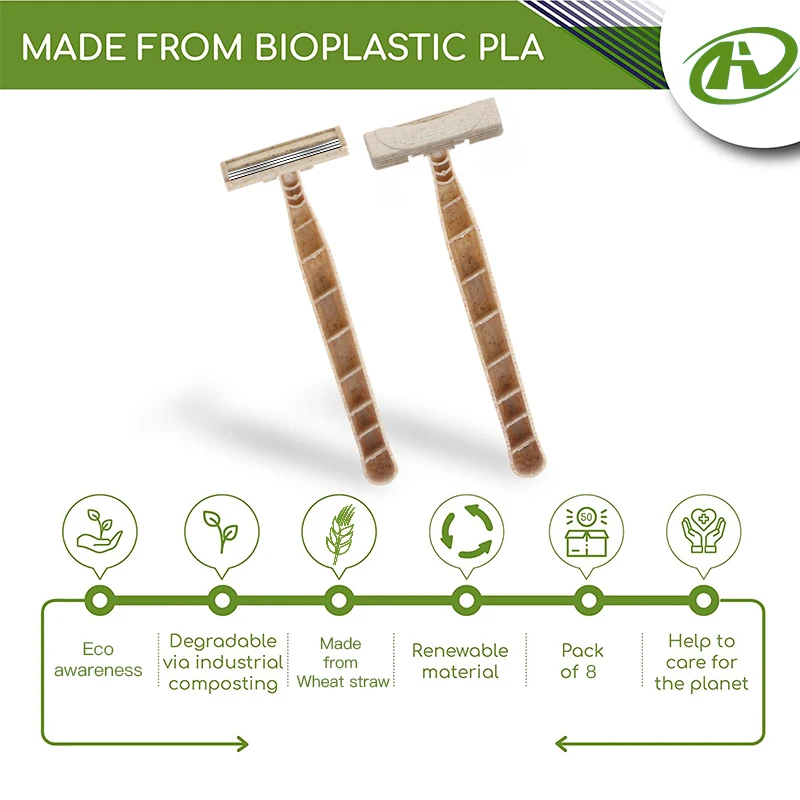 Wheat Straw Razor - Eco Friendly Triple Blade Disposable