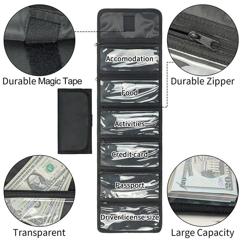 OEM Factory Money Organizer for Cash with 6 Zippered Pocket Multipack ...