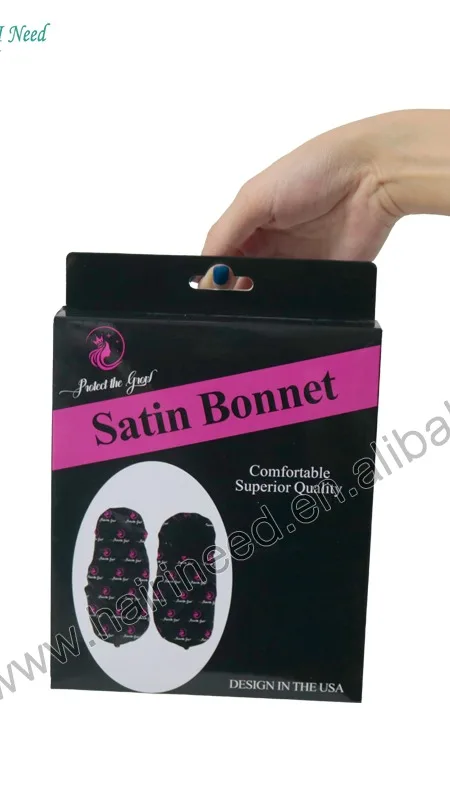 Bonnet Packaging Custom Silk Satin Bonnet Box With Private Logo - Buy ...