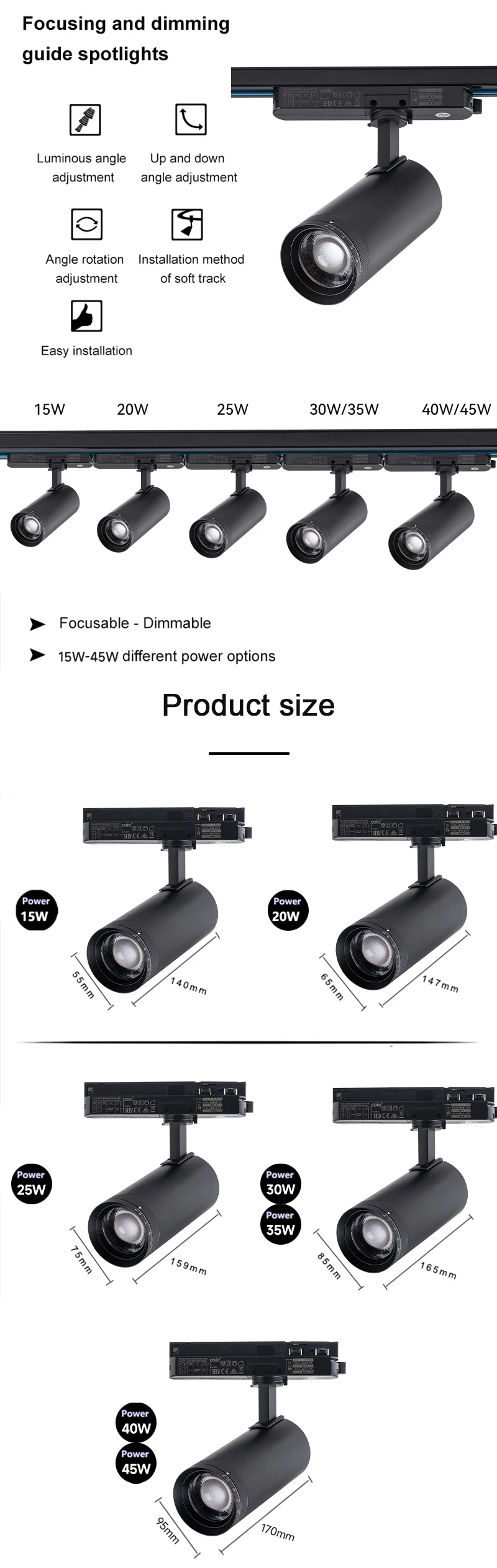 Modern Track Light 20W Adjustable LED Track Lamp Magnet Track Light ...