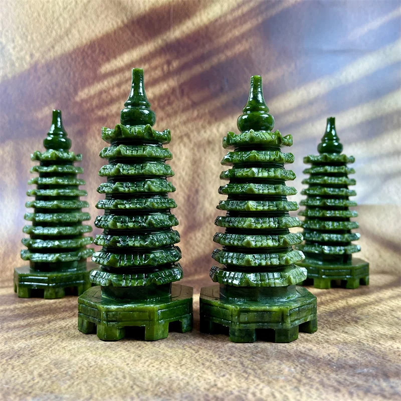 Wholesale Customize Green Jade Nine Layers Buddha Pagoda