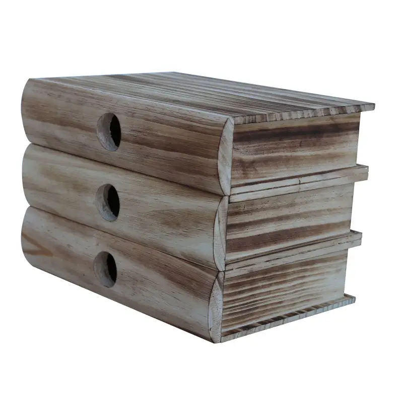 Unfinished Wood Book Box with Drawer - Great Storage Craft