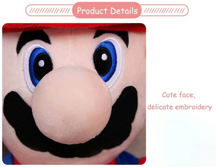 Hot Sale Red Mario Bros Plushie Toys 80cm Big Mario Stuffed Plush Doll ...