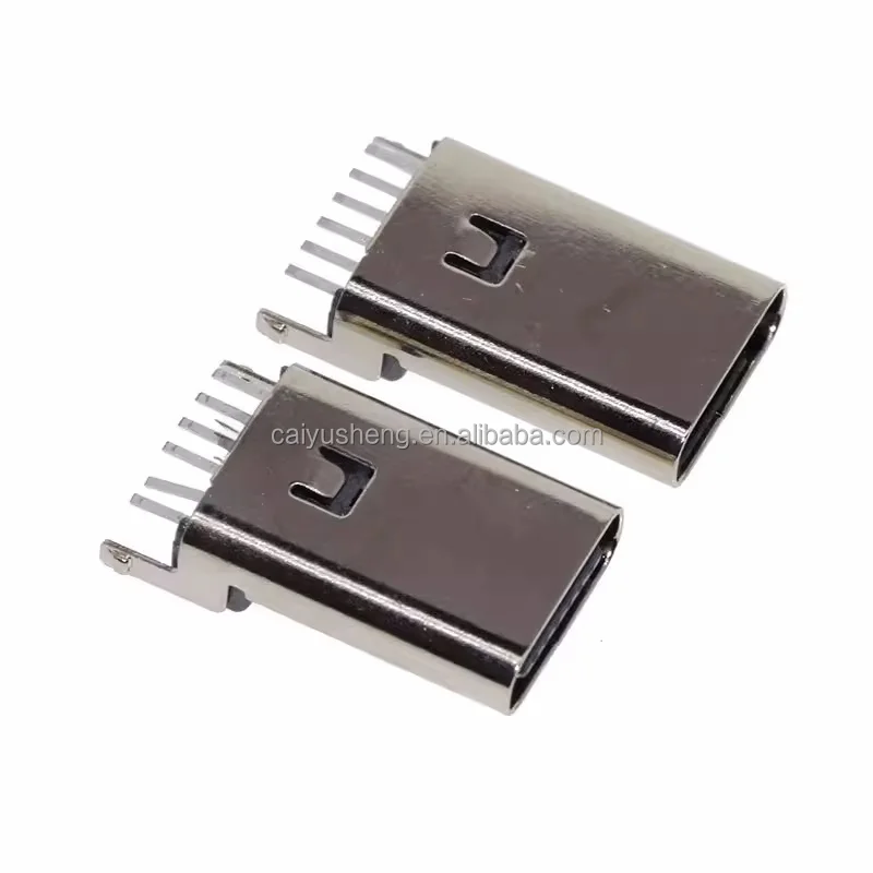 Type-c 6p Female Vertical Plug-in Board 13.0/13.7mm Micro Usb Interface ...