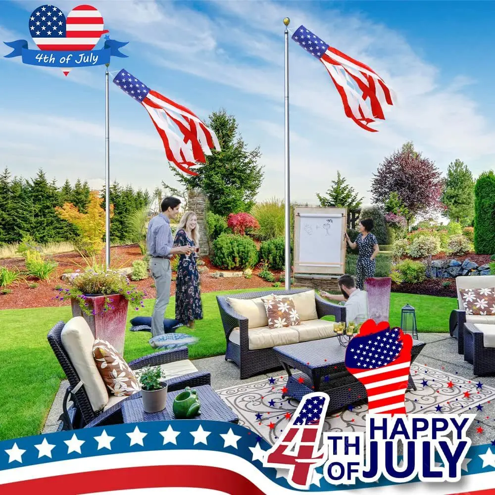 Promotional American Us Flag 40 In Embroidery Star 4th Of July Outdoor ...