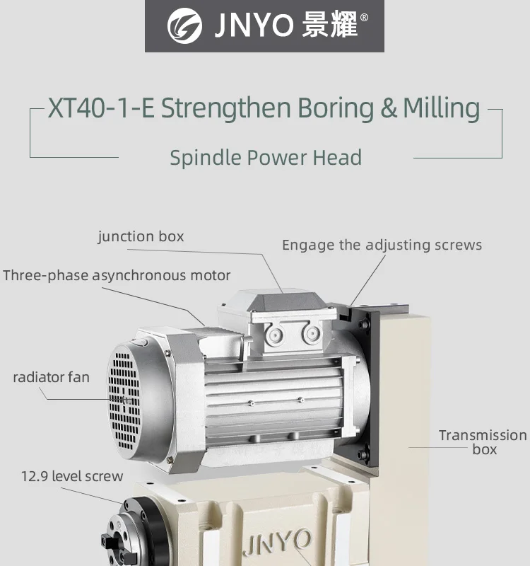 JNYO XT40-1-E Boring Milling BT40 - High Rigidity Power Head