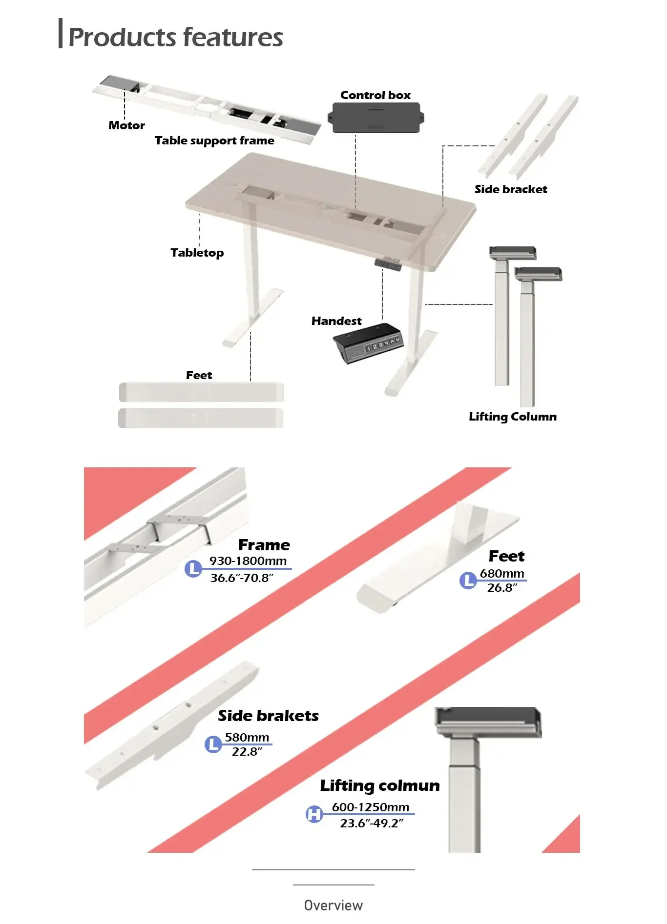 Hand Crank Table Lift Mechanism for Office Desks - Adjustable & Durable