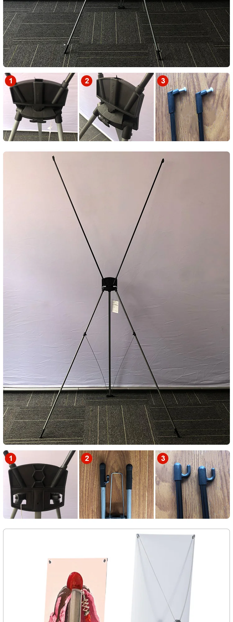 Morden Style X Frame Floor Stand - Promotional Display Rack