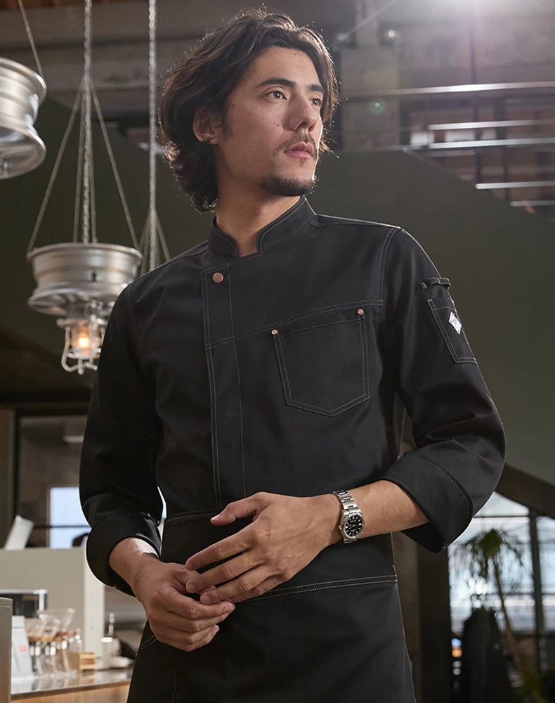 Four Seasons High-End Kitchen Cooking Clothes New Long Sleeve Chef Work ...
