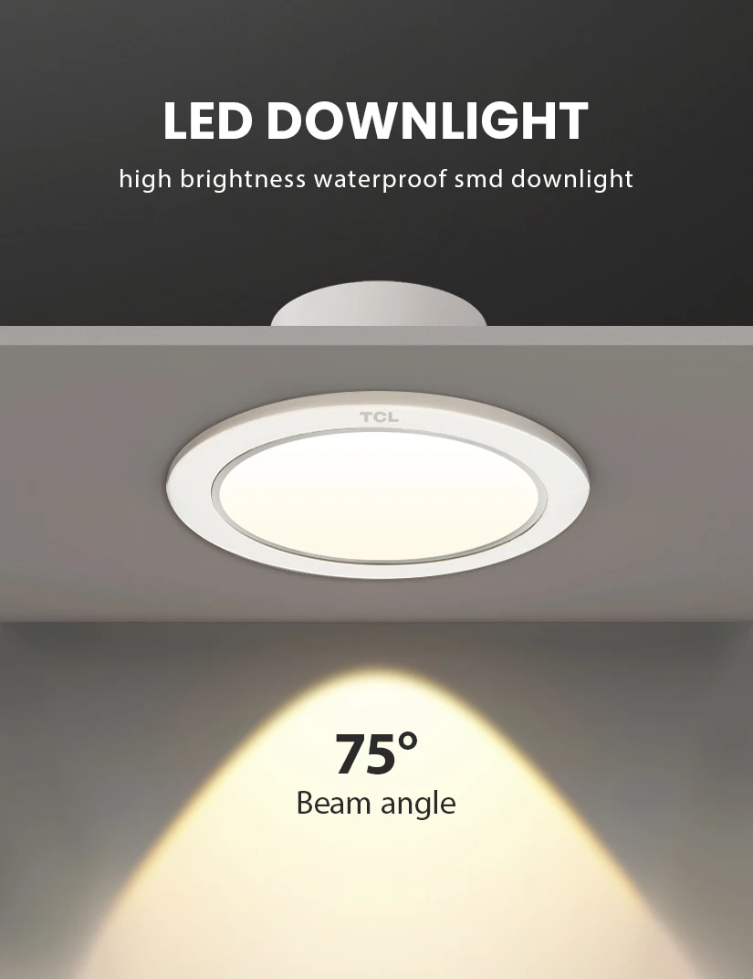 TCL 75mm Cut Size LED Recessed Downlight Deep Anti-Glare with UGR