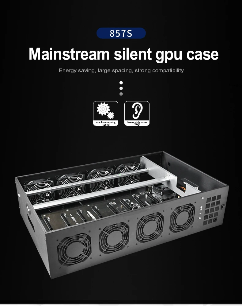Higher Adaptability Case Box 8 Gpu 12 Gpu Case With Server Power Supply ...