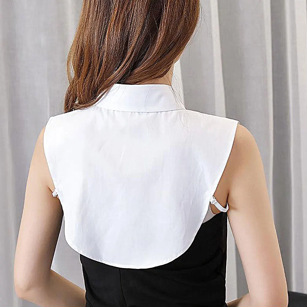 Women Cotton Lace Fake Collar Blouse Vintage Detachable Shirt Collar ...