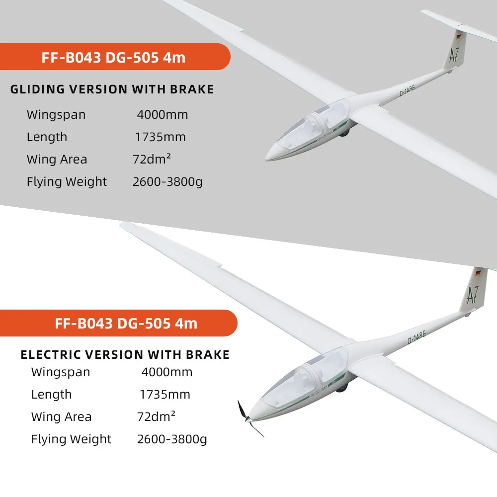 Alibaba.com: DG505 4000mm Wingspan Gliding Electric RC Plane with Epoxy ...